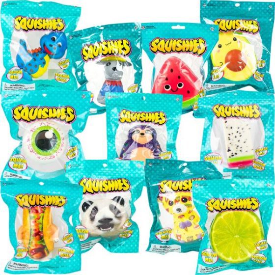 4 - 6" HANGING SQUISH ASST'D -144 CT - Coast to Coast Entertainment